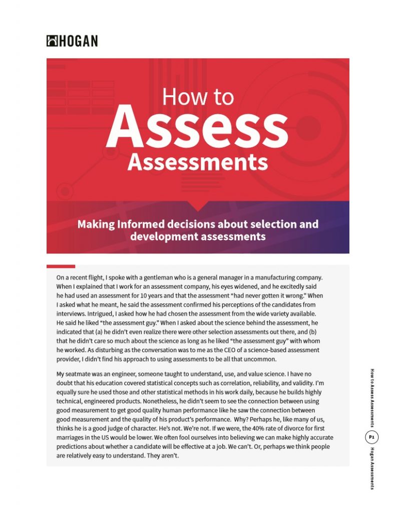 How to Assess Assessments – Optimal